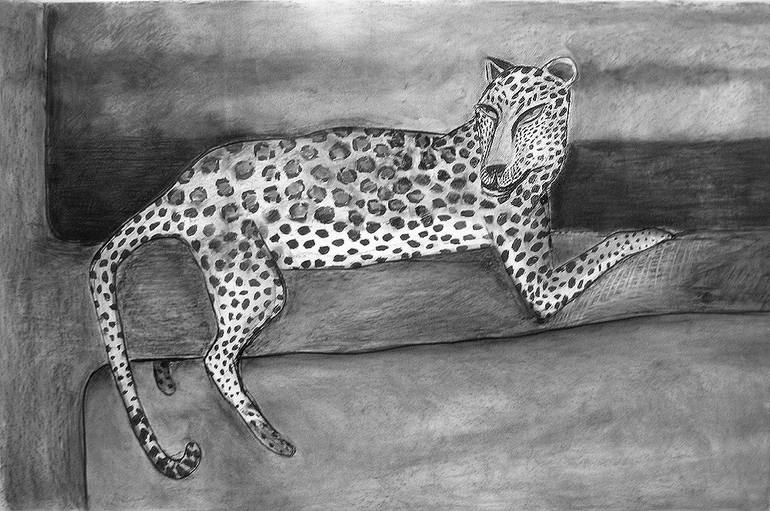 Leopard Drawing by Gertrud Alfredsson | Saatchi Art