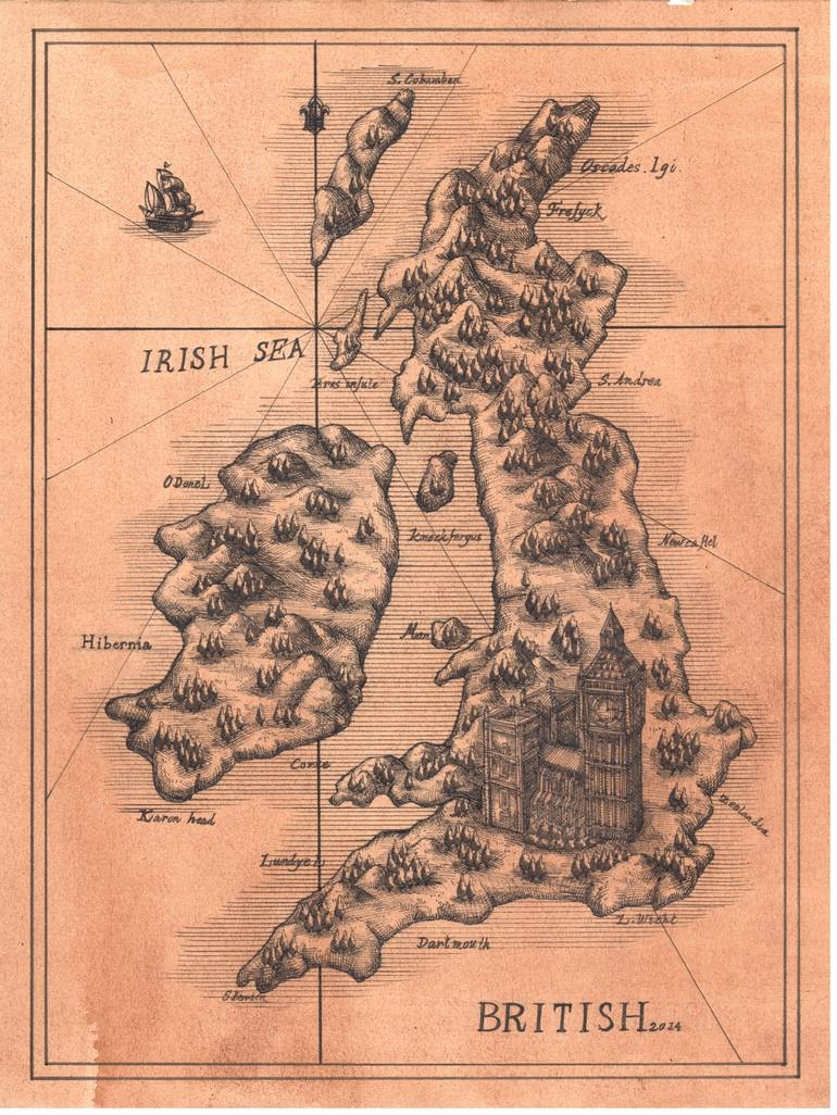 Paradise UK - England Drawing by Eric Fok Hoi Seng | Saatchi Art