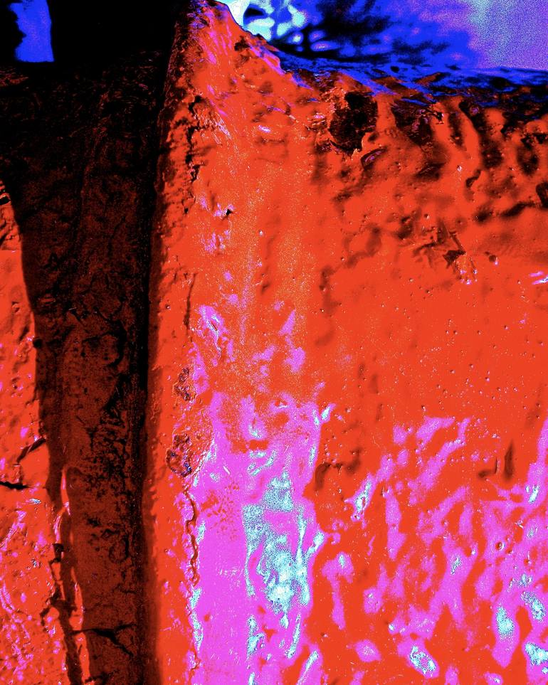Hydrant in Red and Blue Photography by William McCullagh | Saatchi Art