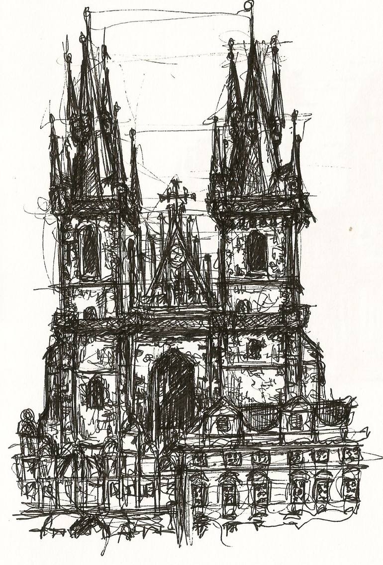 Town Hall Tower Drawing by Charlotte Taylor | Saatchi Art