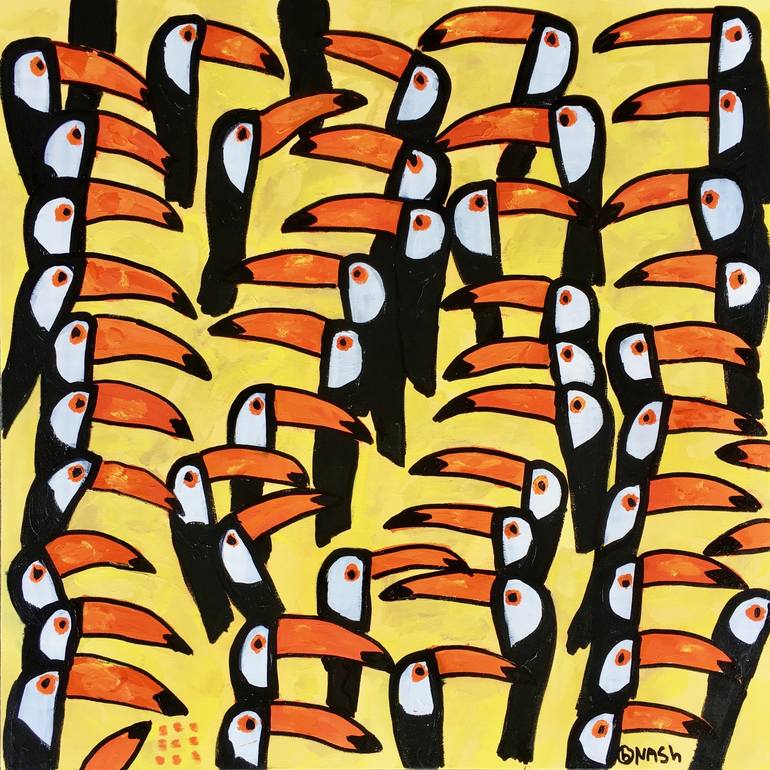 A bunch of toucans Painting by Brian Nash | Saatchi Art