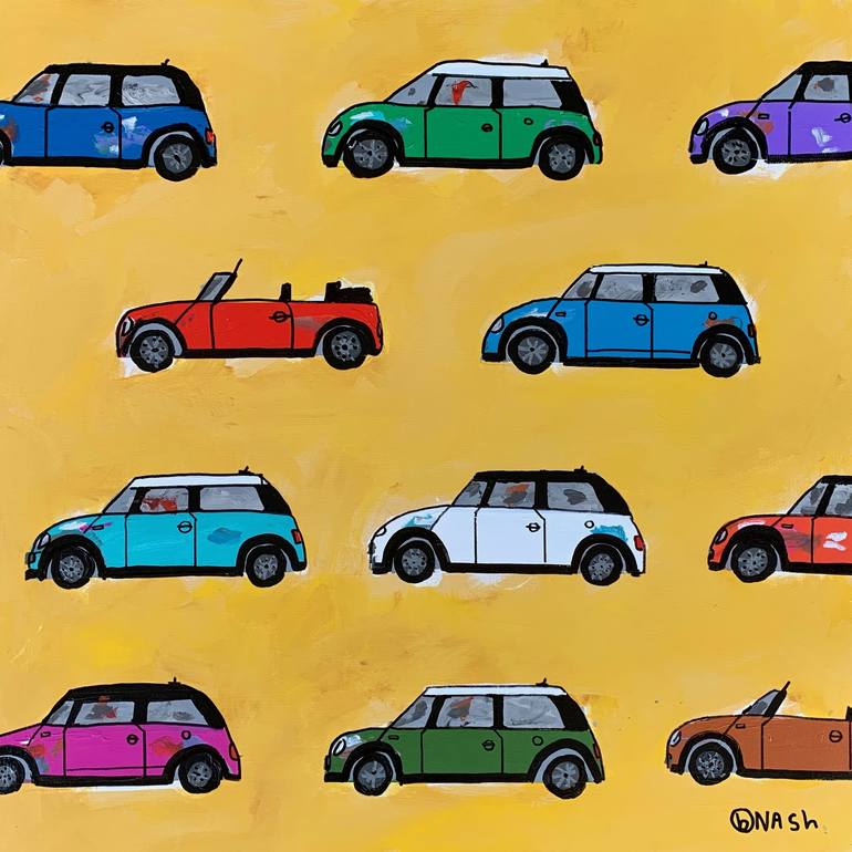 Mini Coopers Painting by Brian Nash | Saatchi Art