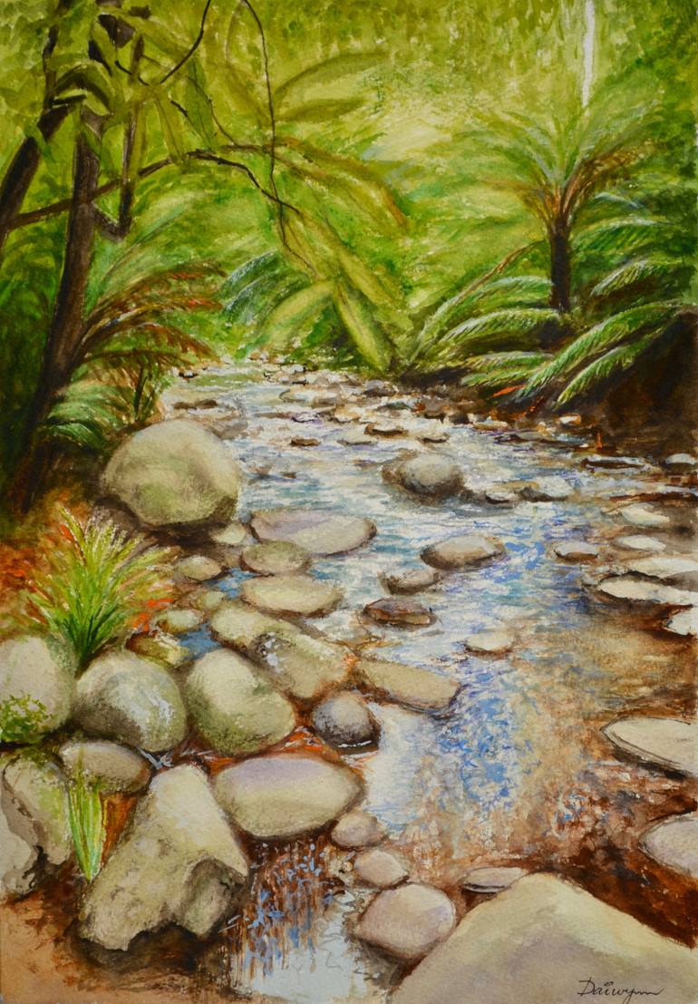 Coranderrk Creek Yarra Ranges Painting by Dai Wynn | Saatchi Art