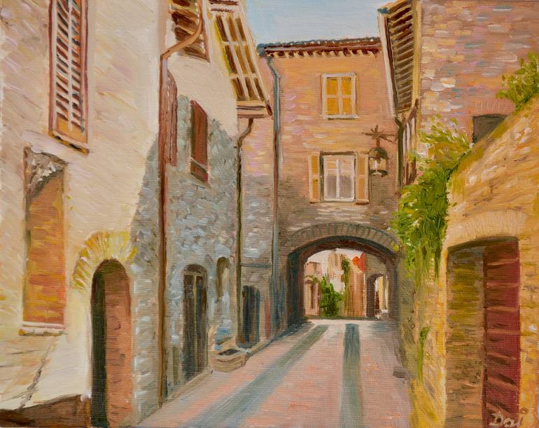 Assisi Vicolo (Passageway) Painting by Dai Wynn | Saatchi Art