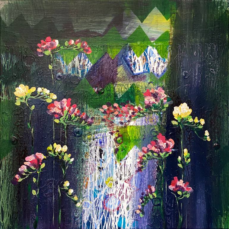 in the month of roses Painting by Randi Antonsen | Saatchi Art