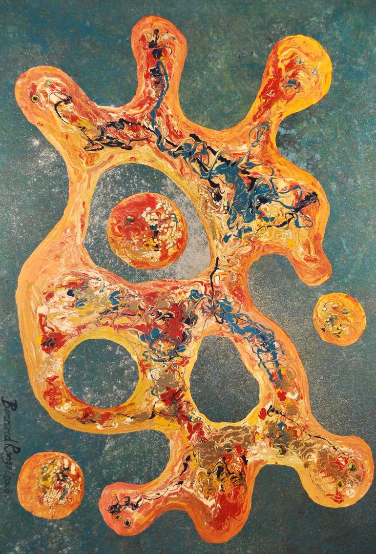 Gossip Circle Painting by Bernard Rangel | Saatchi Art