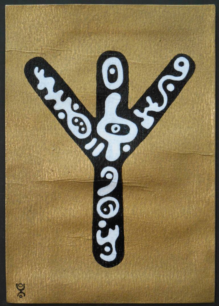 Rune: ALGIZ Painting by Bernard Rangel | Saatchi Art