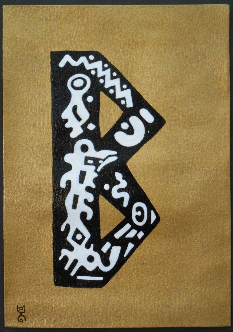 Rune: BERKANO Painting by Bernard Rangel | Saatchi Art