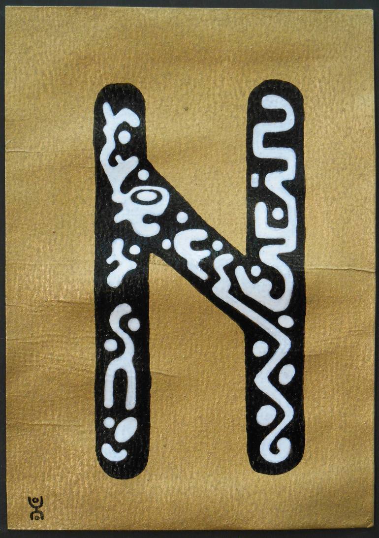 Rune: HAGALAZ Painting by Bernard Rangel | Saatchi Art