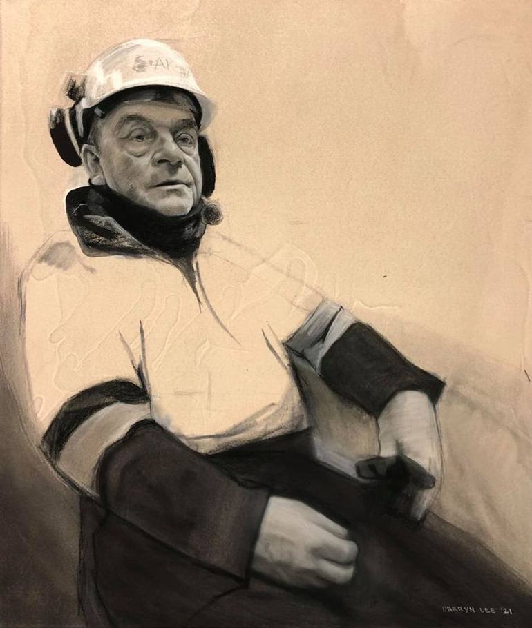 The last oil worker Drawing by Darryn Lee | Saatchi Art
