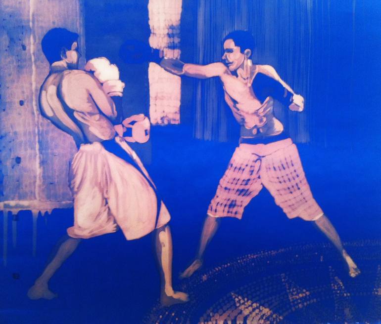 Puppy Fight Painting by Robb Stone | Saatchi Art