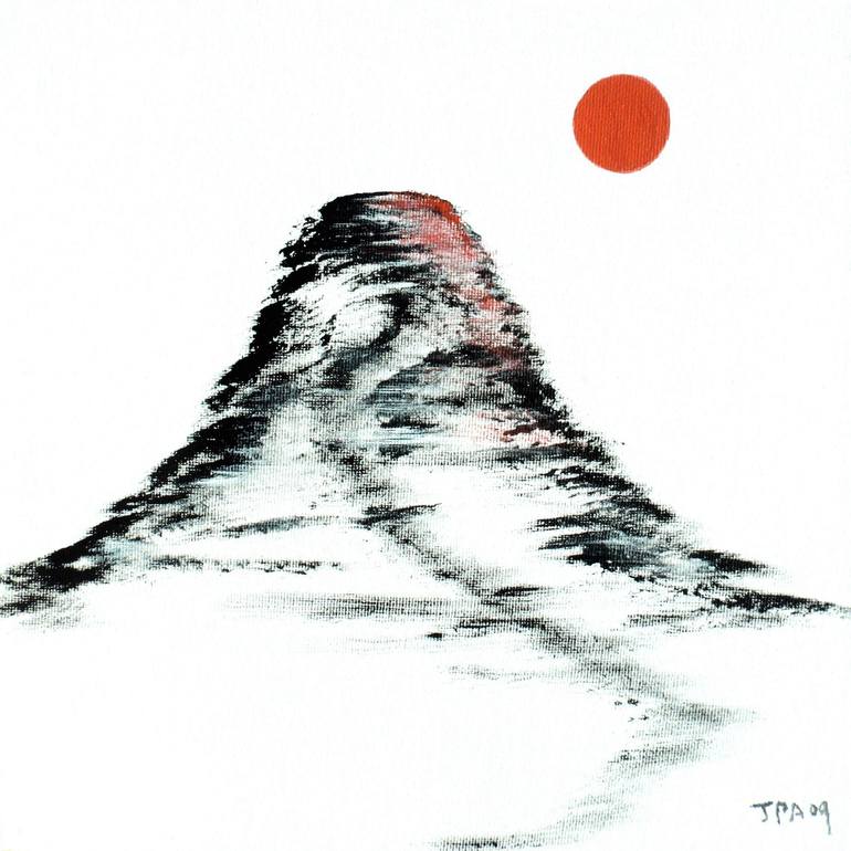 Mt Fuji sun burst Painting by Gordon Lavender | Saatchi Art