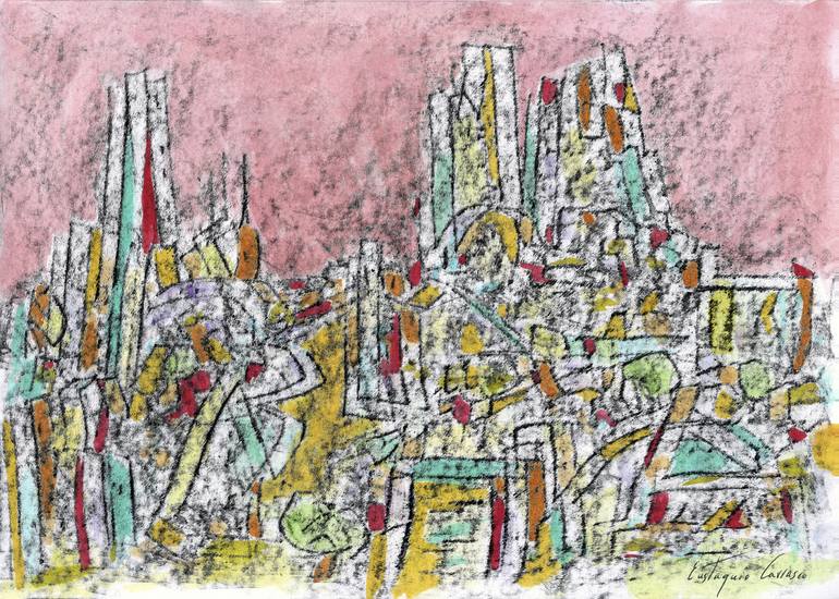 Apocryphal at sunset City Painting by Eustaquio Carrasco | Saatchi Art