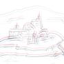 Village on a promontory Drawing by Eustaquio Carrasco | Saatchi Art