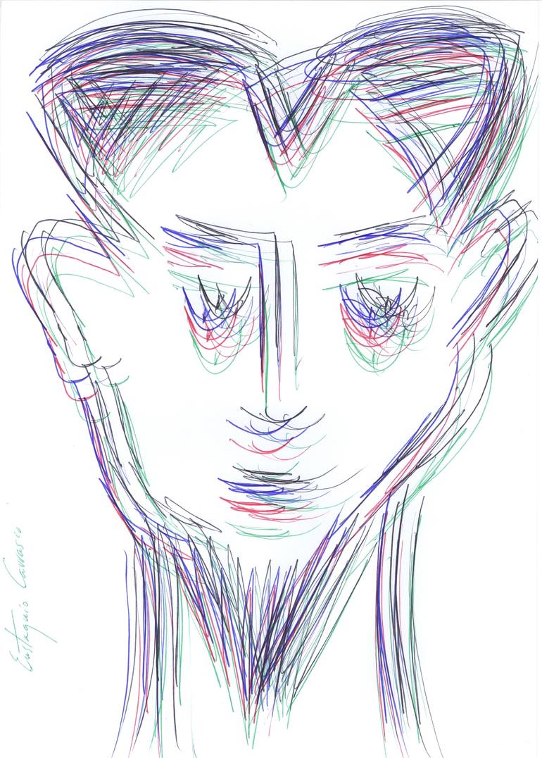 Face apocryphal 11 Drawing by Eustaquio Carrasco | Saatchi Art
