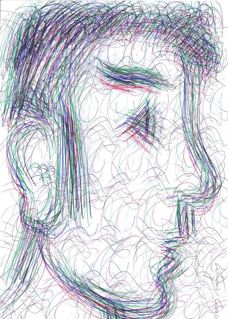 Face apocryphal 15 (series 3) Drawing by Eustaquio Carrasco | Saatchi Art