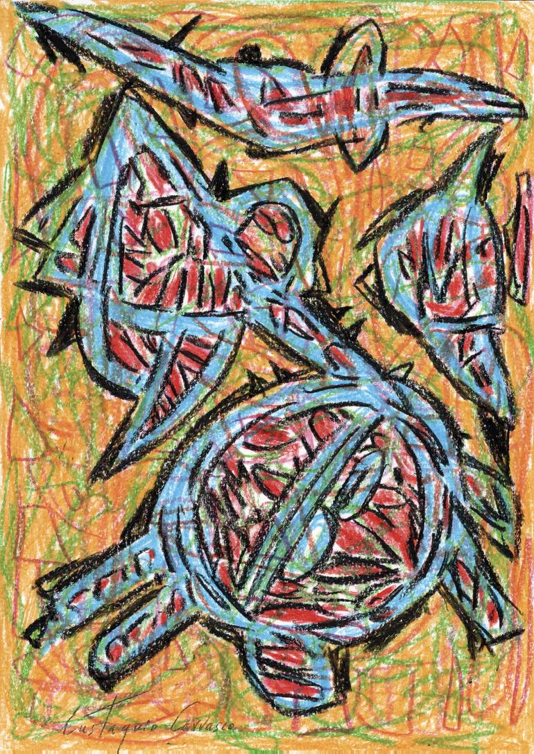 Three unknown elements Drawing by Eustaquio Carrasco | Saatchi Art