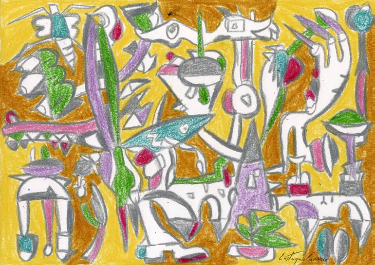 Unexpected encounters Drawing by Eustaquio Carrasco | Saatchi Art