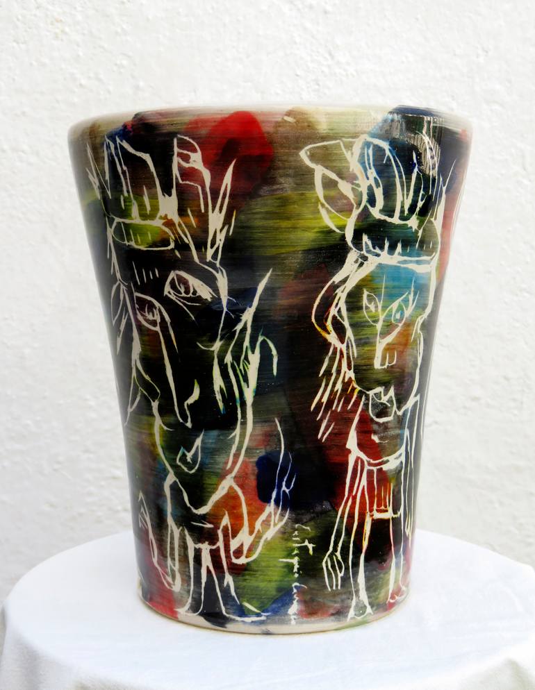 Big glass of the apocryphal personages Sculpture by Eustaquio Carrasco ...