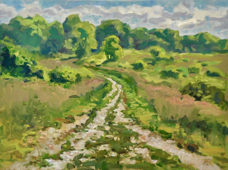 Lanscape 0720-02 Sunny Path Painting by Andrei Rabodzeenko | Saatchi Art