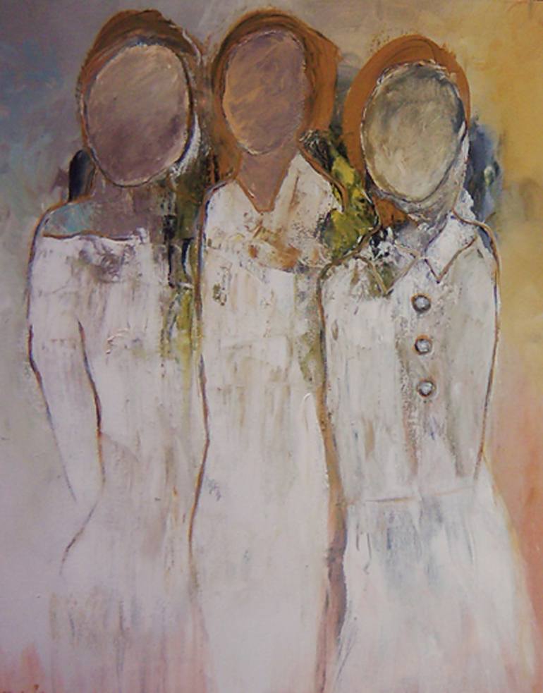 dressed white Painting by Moin Shah | Saatchi Art