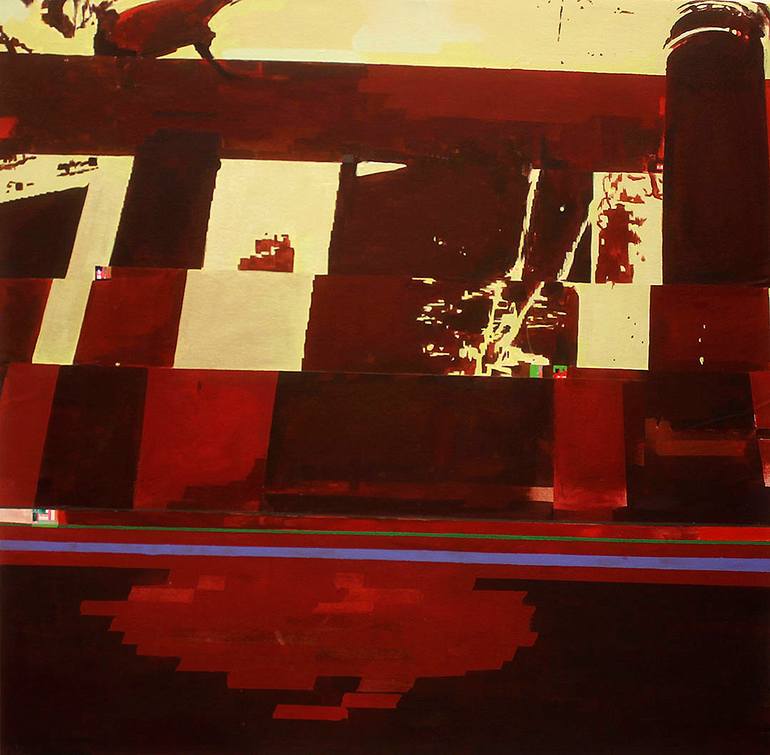 Colonial Glitch Painting by Mena Ganey | Saatchi Art