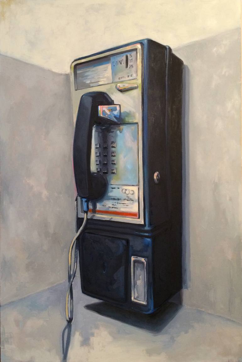 Good Bye - Payphone Call Painting by Randy Hryhorczuk | Saatchi Art