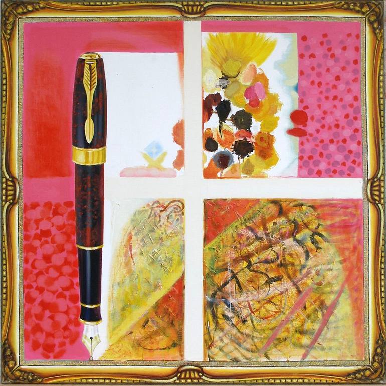 proza-shot through the synaptic-slit Painting by Leo Wijnhoven ...