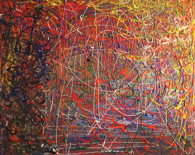 Life in a Jackson Pollock Stile Painting by Eliane Ellie | Saatchi Art