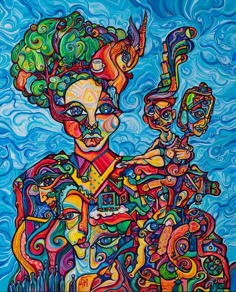 Self-Reflection Painting by Alex Arshansky | Saatchi Art