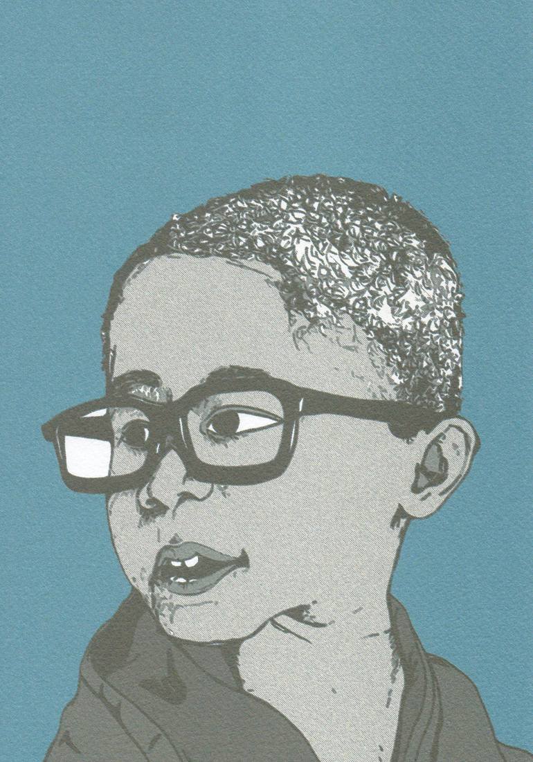 Boy with glasses Drawing by Paul Matthews | Saatchi Art