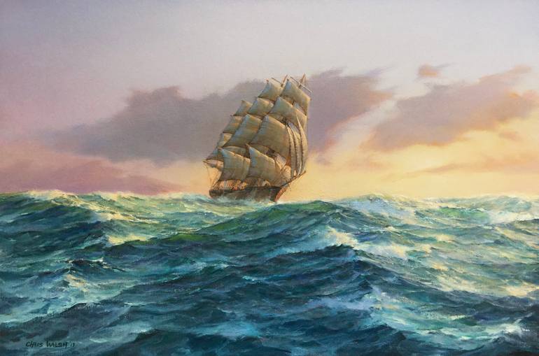 Rolling Sea Painting by Christopher Walsh | Saatchi Art