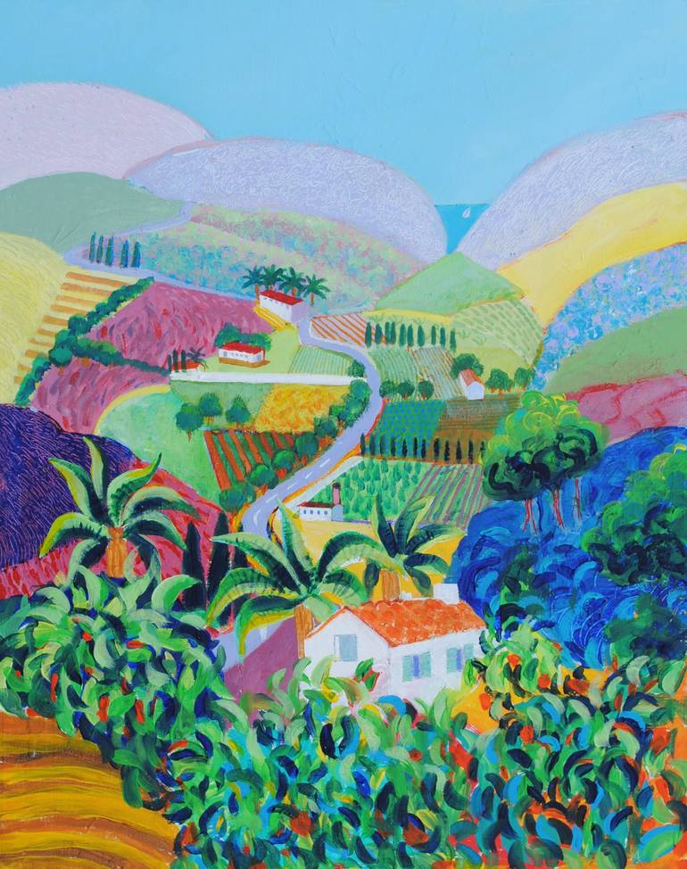 Road to the Coast, Croatia Painting by Peter Coates | Saatchi Art