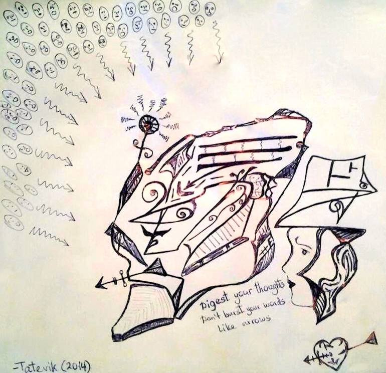 Outbursts of the Masses Drawing by Tatevik Seyranyan | Saatchi Art