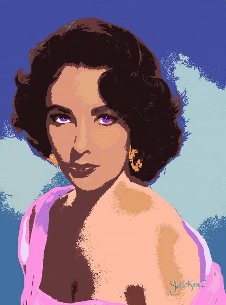 Elizabeth Taylor Painting by John Keaton | Saatchi Art