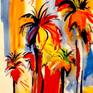 African palm trees Painting by Monika Lemeshonok | Saatchi Art