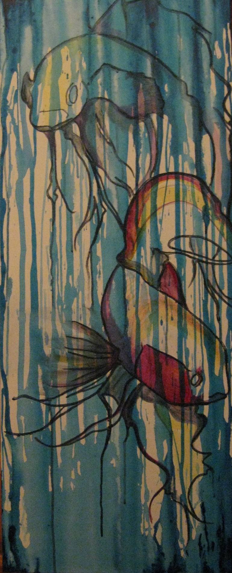 In the deep. ( Betta splendens) Painting by Carla Rasmussen | Saatchi Art