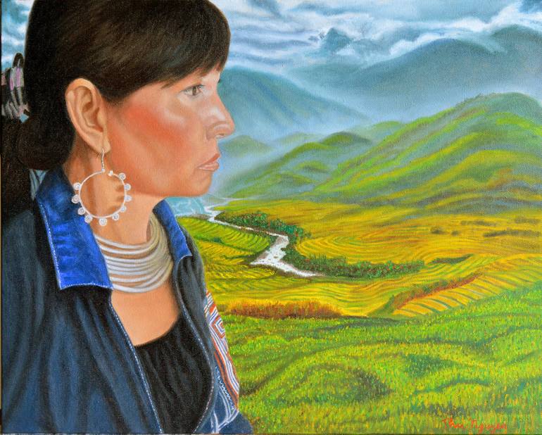 Girl from Sapa Painting by Thu Nguyen | Saatchi Art