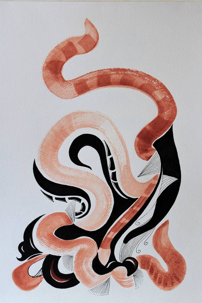 Snake Dance Drawing by Damian Ebejer | Saatchi Art