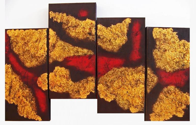 Kissed by the Sun---Staggered Quadtych Painting by Jo And Jan Moore ...