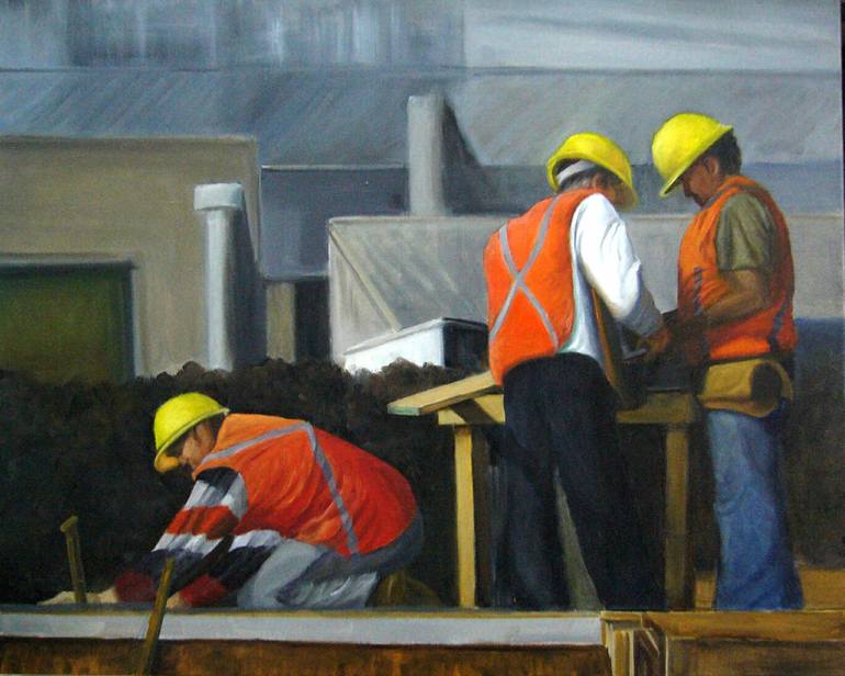 Men at work! Painting by Cristina Del Rosso | Saatchi Art