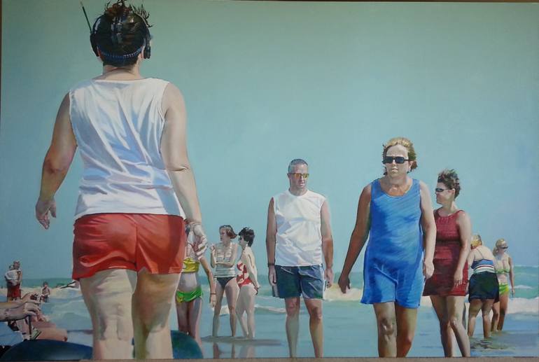 Beach People Painting by David Wendel | Saatchi Art