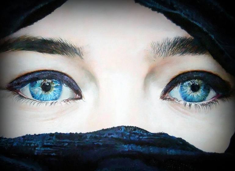 Blue Eyes Painting by David Wendel | Saatchi Art