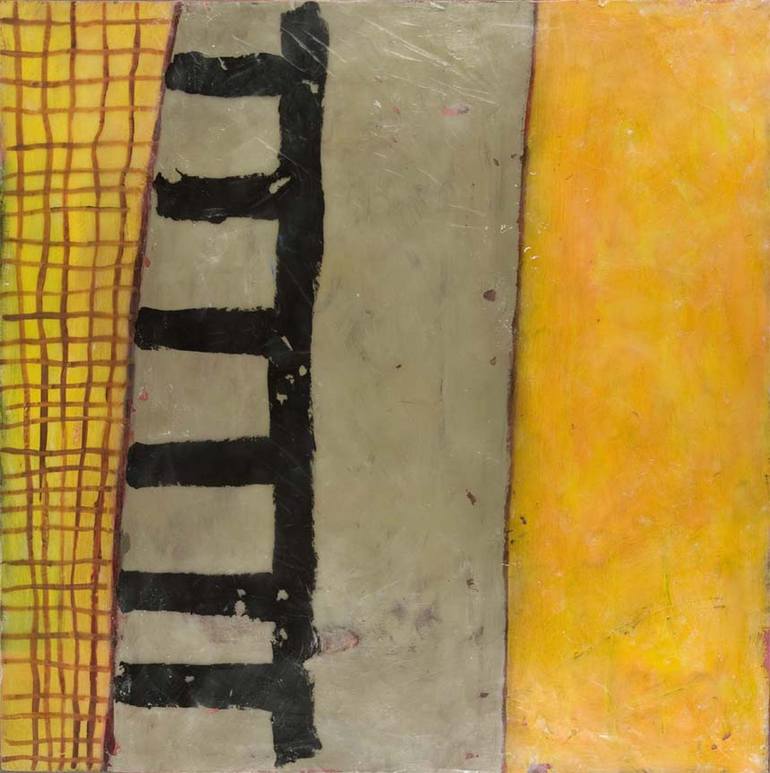 Yellow&Grey/Ladder&Grid Painting by Donise English | Saatchi Art