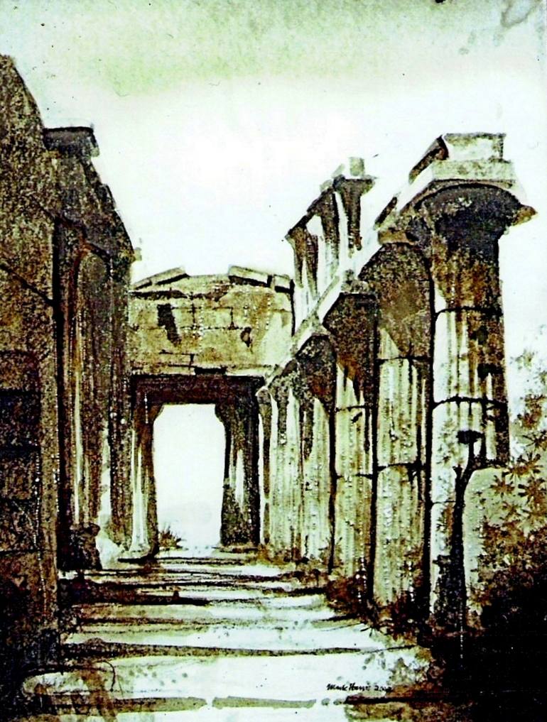 COLUMNS GREECE Painting by Mark Boy Harris | Saatchi Art