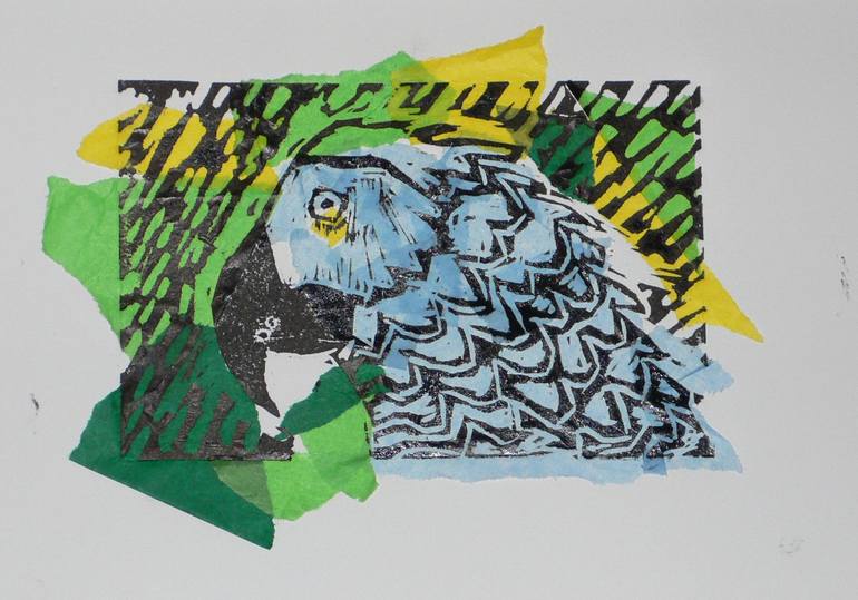 Parrot Printmaking by Sue Bourne | Saatchi Art