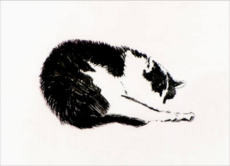 Ishtar the Cat Drawing by Michael Gunn | Saatchi Art