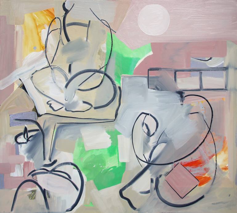 Abstract Study (full moon) Painting by Pamela Staker | Saatchi Art