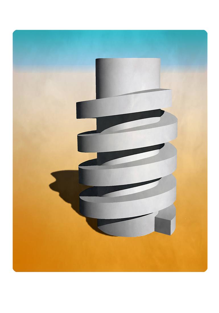 Helix around a column - Limited Edition 1 of 5 Printmaking by Terry ...