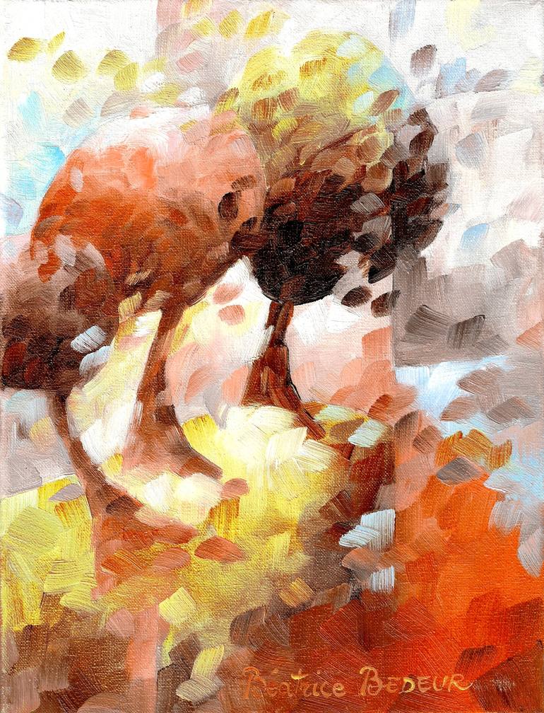 Brown meadow 025 Painting by Beatrice BEDEUR | Saatchi Art